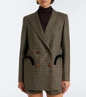 BLAZÉ MILANO Everyday Checked Wool And Cashmere Blazer - Green