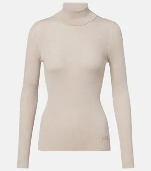Agnona Turtleneck Wool, Silk, And Cashmere Sweater - Beige