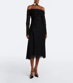 Fendi Off-shoulder Lace Bustier Dress
