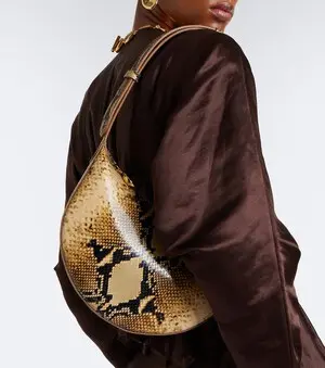 JOSEPH Bean Snake-effect Leather Shoulder Bag - Beige