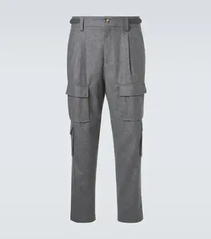 Brunello Cucinelli Virgin Wool Cargo Pants - Grey