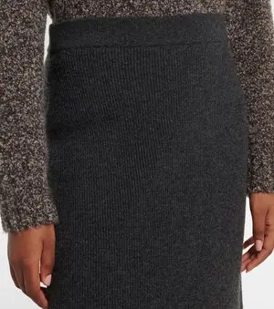 Agnona Cashmere Midi Skirt - Grey