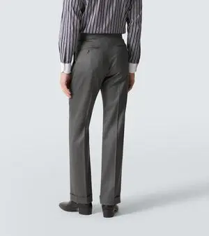 TOM FORD Mouliné Wool Twill Straight Pants