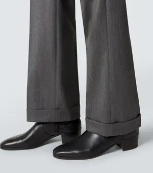 TOM FORD Mouliné Wool Twill Straight Pants