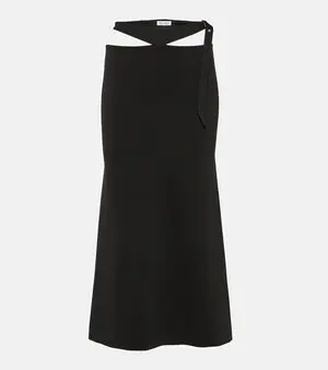Attico Cutout Midi Skirt - Black