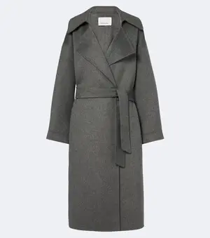THE FRANKIE SHOP Issen Wool-blend Wrap Coat - Grey