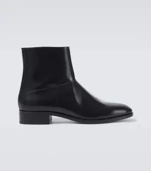 Valentino Garavani Vlogo Leather Ankle Boots - Black