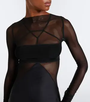 Rick Owens Combo Tulle-trimmed Gown