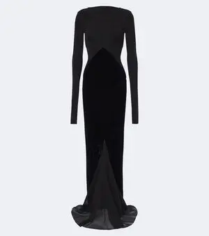 Rick Owens Tulle-trimmed Maxi Gown - Black