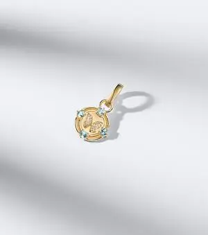 FOUNDRAE Reverie Butterfly 18kt Yellow Pendant With Diamonds And Topaz