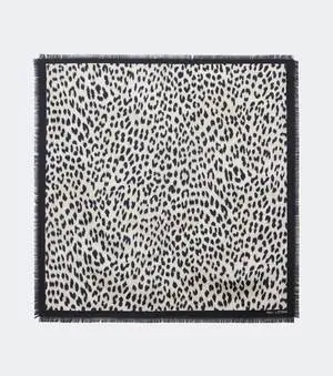 NILI LOTAN Leopard Print Silk Scarf