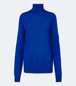 THE FRANKIE SHOP Eve Wool Turtleneck Sweater - Blue