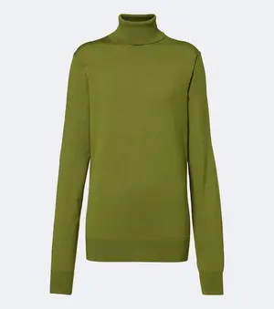 THE FRANKIE SHOP Eve Wool Turtleneck Sweater - Green
