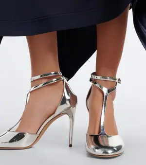 FERRAGAMO Tildea Metallic Leather Slingback Pumps