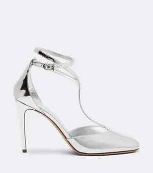 FERRAGAMO Metallic Leather Slingback Pumps