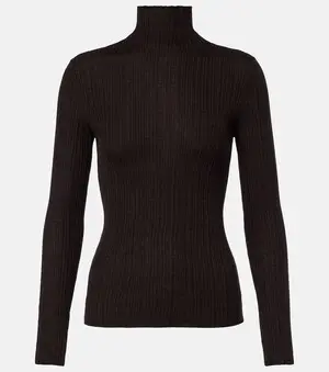 Agnona Turtleneck Cashmere, Wool, And Silk Sweater - Brown