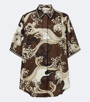ALEMAIS Otis Printed Oversized Linen Shirt
