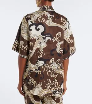 ALEMAIS Otis Printed Oversized Linen Shirt
