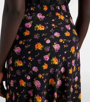 Dolce & Gabbana Floral Silk-blend Charmeuse Maxi Skirt