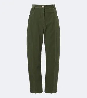 BLAZÉ MILANO Sorraia Cotton Corduroy Barrel-leg Pants - Green
