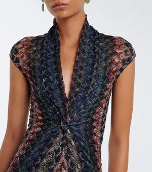 Missoni Gathered Knitted Maxi Dress