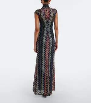Missoni Gathered Knitted Maxi Dress