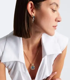 David Yurman Dy Mercer Pendant With Topaz And Diamonds