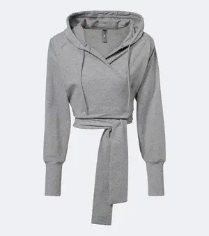 Adidas By Stella McCartney Cropped Jersey Hoodie - Grey