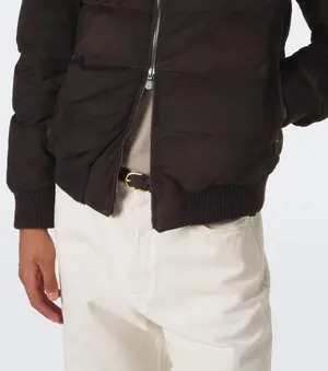 Fedeli Padded Suede Bomber Jacket