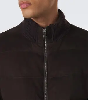 Fedeli Padded Suede Bomber Jacket