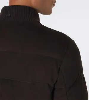 Fedeli Padded Suede Bomber Jacket