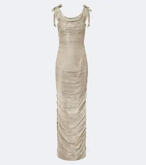 MARMAR HALIM Pleated Taffeta Gown - Gold