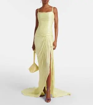 MARMAR HALIM Pleated Taffeta Gown