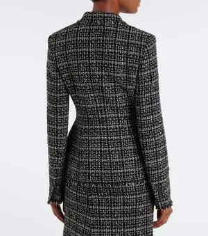 Erdem Checked Cotton-blend Tweed Blazer