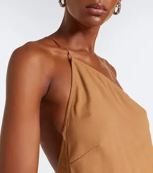 TALLER MARMO Asymmetric Midi Dress With Fringe