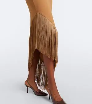 TALLER MARMO Asymmetric Midi Dress With Fringe