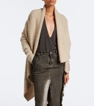 Rick Owens Hooded Alpaca And Wool-blend Cardigan