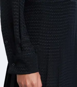 Fendi Chevron Jacquard Silk Midi Dress