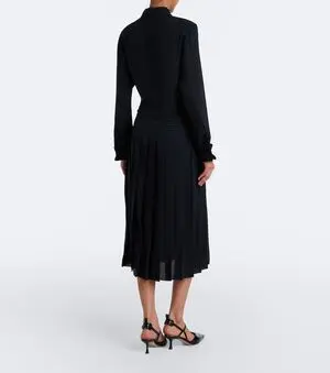 Fendi Chevron Jacquard Silk Midi Dress