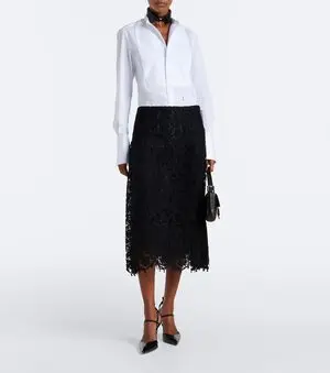 Fendi Silk Lace Midi Skirt