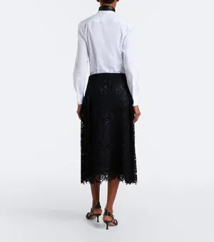 Fendi Silk Lace Midi Skirt