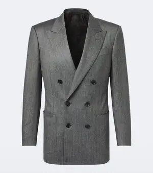 TOM FORD Mouliné Wool Twill Blazer - Grey