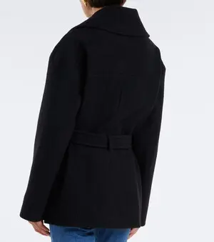 Balmain Double-breasted Virgin Wool Coat