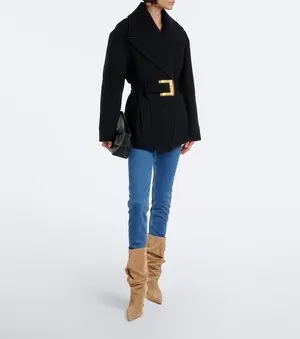 Balmain Double-breasted Virgin Wool Coat