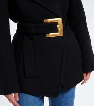 Balmain Double-breasted Virgin Wool Coat
