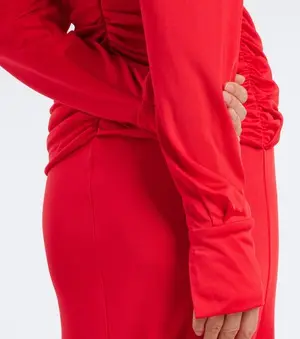 David Koma Cutout Ruched Jersey Gown