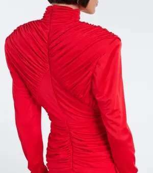 David Koma Cutout Ruched Jersey Gown