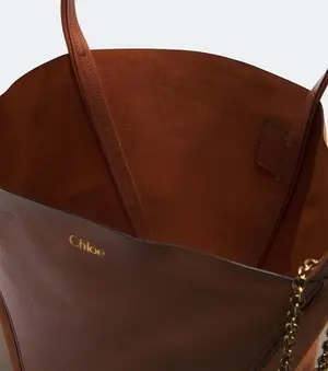 Chloé Spin Medium Leather And Suede Tote Bag