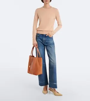 Chloé Spin Medium Leather And Suede Tote Bag