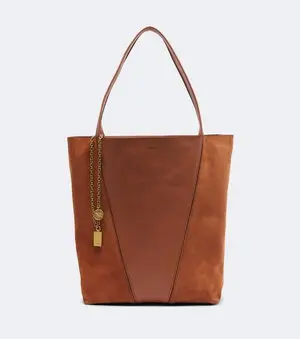 Chloé Leather And Suede Tote Bag - Orange